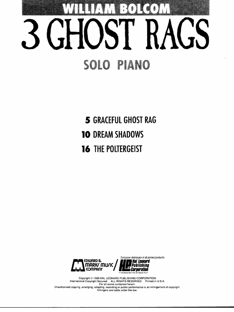 W. Bolcom - 3 Ghost Rags | PDF