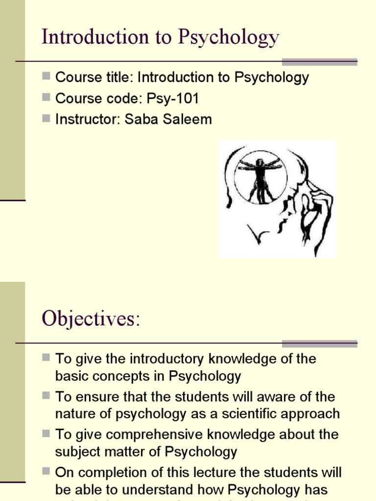 Introduction to Psychology Course Overview | PDF | Mind | Psychology