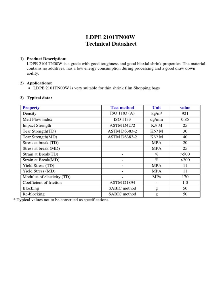 Ldpe PDF | PDF | Strength Of Materials | Young's Modulus