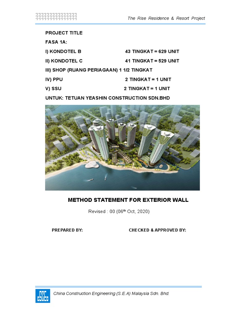 Method Statement For Exterior Wall Finishing | PDF | Paint | Quality ...