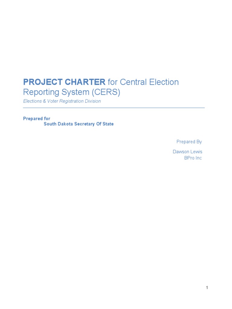 Project Charter Template-CERS | PDF | Project Management | Risk