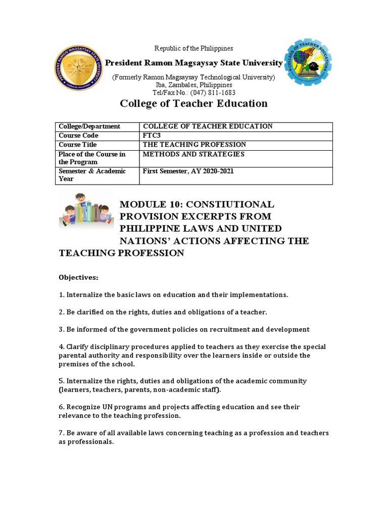 Module 10 1 | PDF | Schools | Teachers