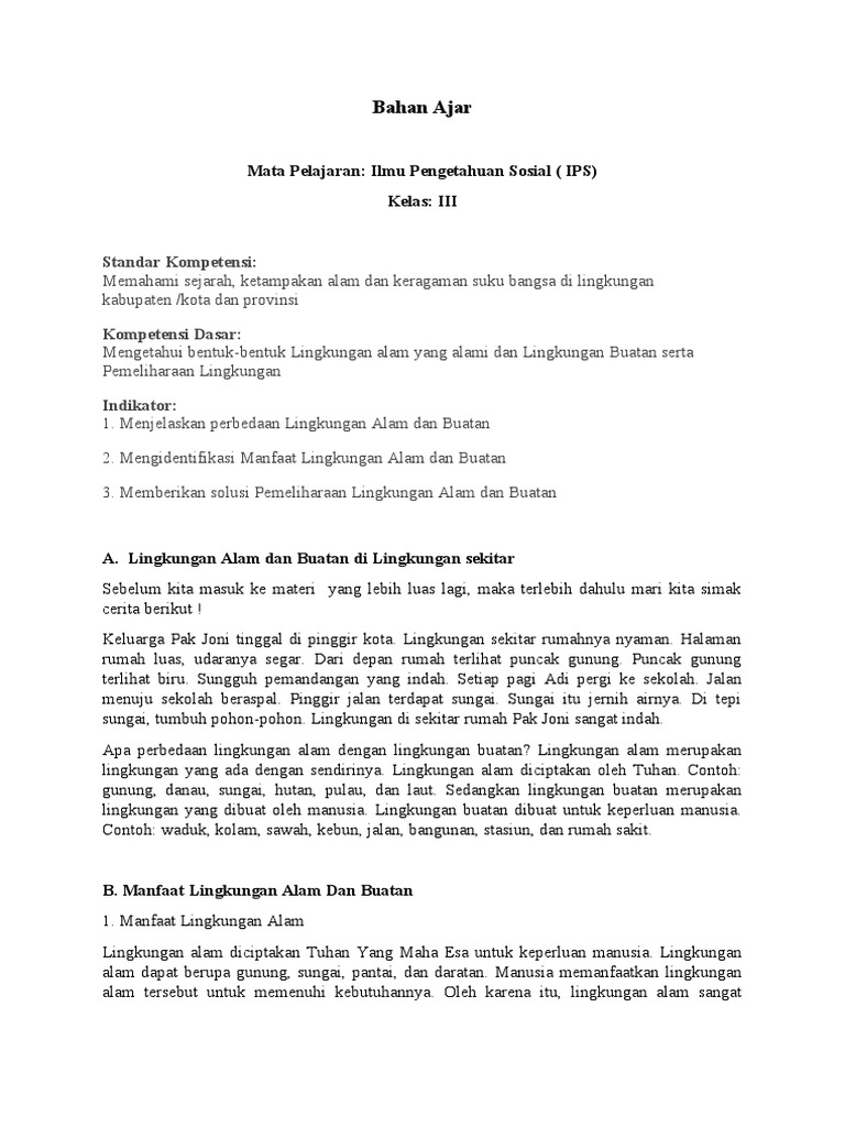 Bahan Ajar IPS SD | PDF