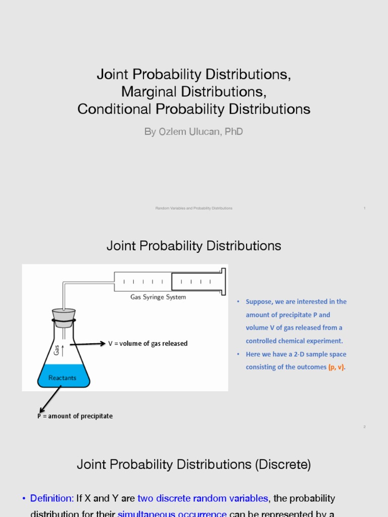 Week - 4 - Joint Probability Distributions, Marginal Distributions ...