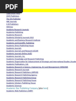 Beall's List of Predatory Journals | PDF | Academic Journal | Inquiry