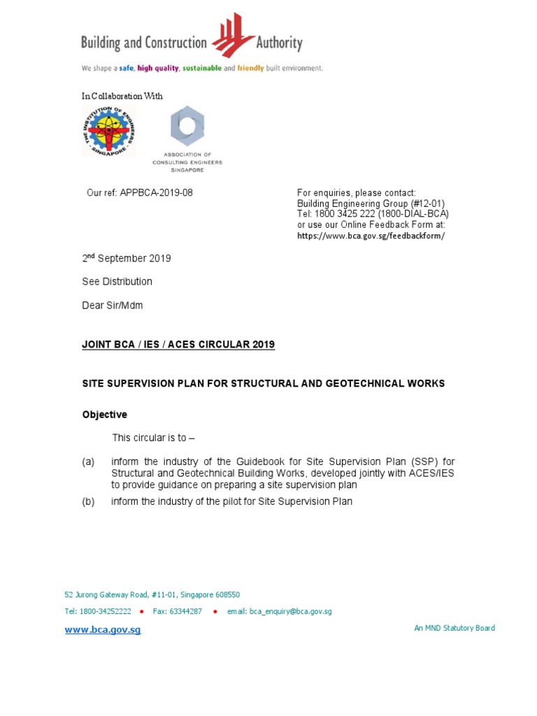 Site Supervision Plan Guidelines | PDF | Singapore | World Politics