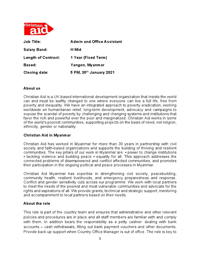 Advert - Admin Office Assistant | PDF