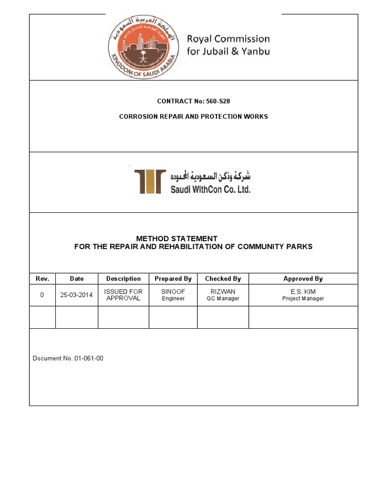 Method Statement - Community Parks | PDF