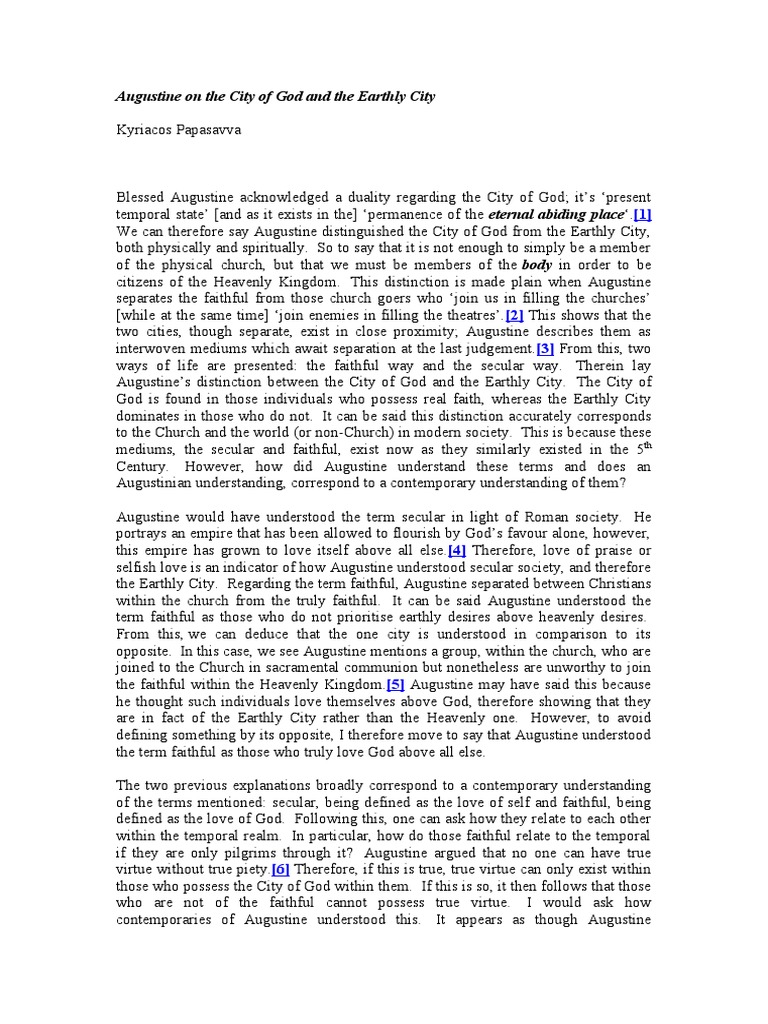 Augustine On The City of God and The Earthly City | PDF | Augustine Of ...