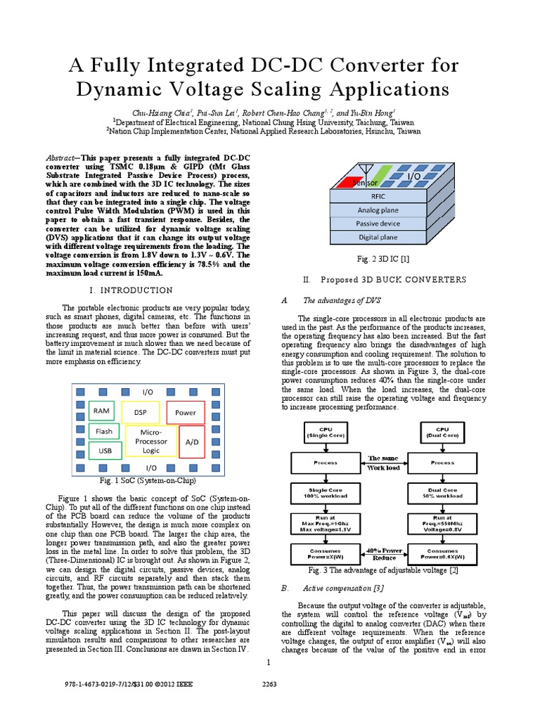 A Fully Integrated DC-DC Converter For Dynamic Voltage Scaling Applications | PDF | Multi Core ...
