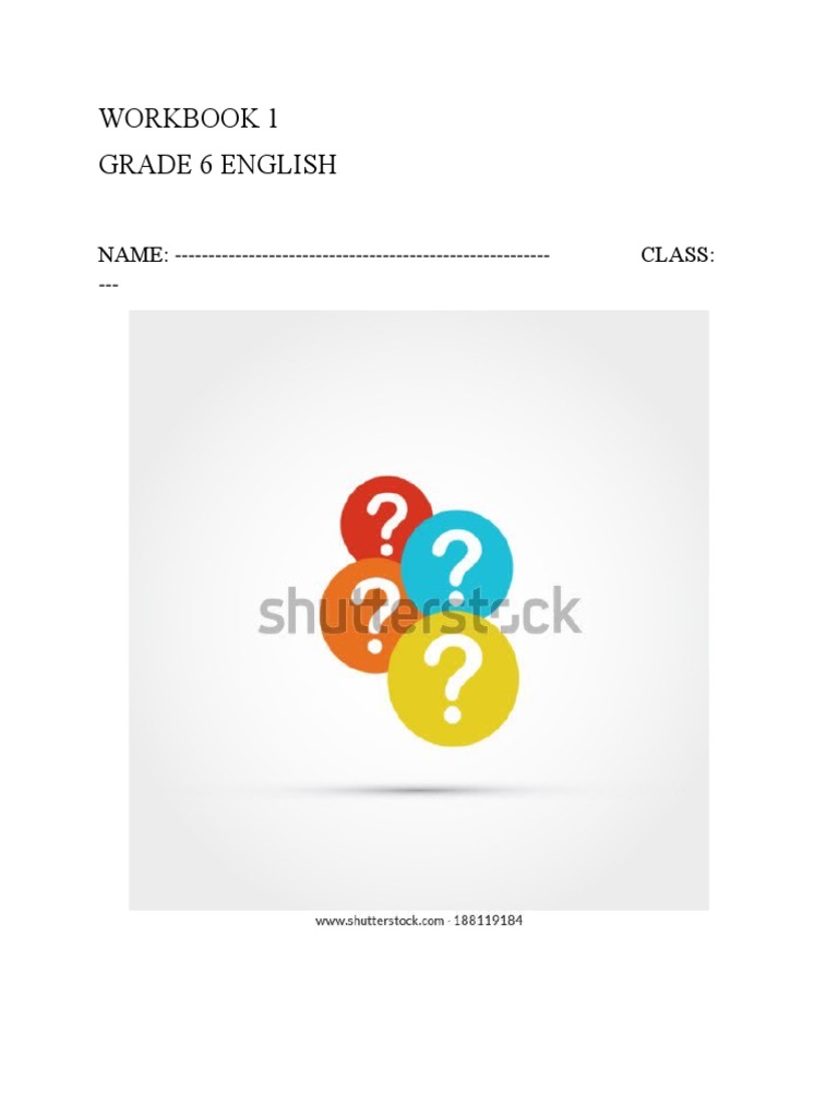 Workbook 1 Grade 6 English: NAME: - Class | PDF | Books | Poetry