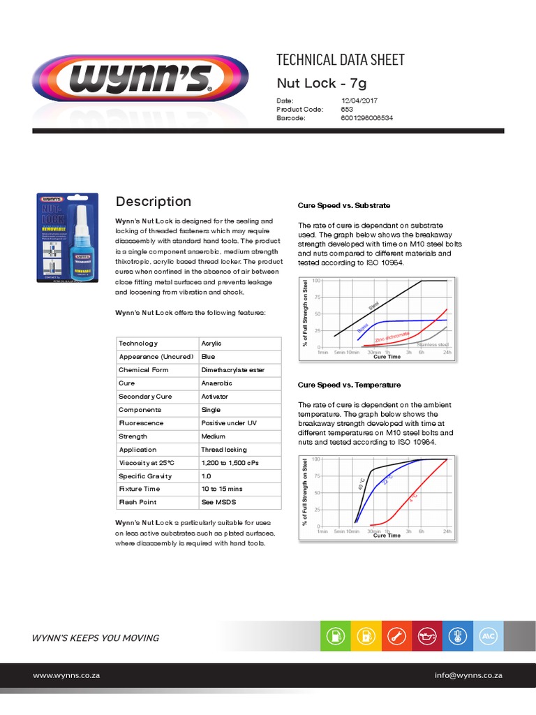 Nut Lock - 7g: Technical Data Sheet | PDF | Nut (Hardware) | Materials
