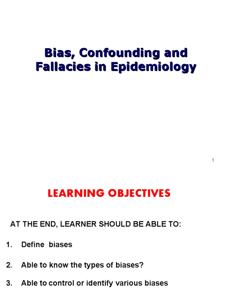 Bias, Confounding and Fallacies in Epidemiology | PDF | Confounding ...