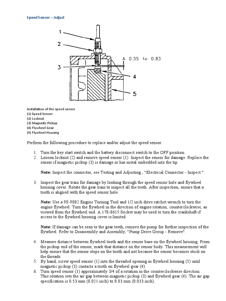 Speed Sensor - Adjust | PDF | Gear | Nut (Hardware)