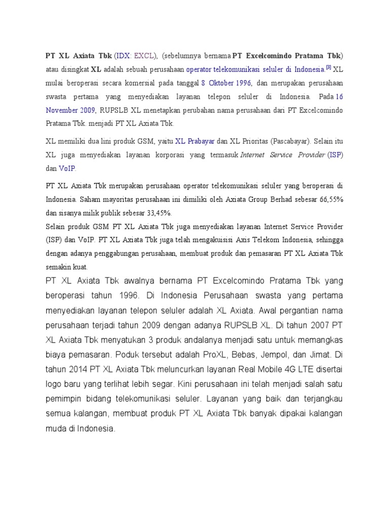 PT XL Axiata TBK | PDF