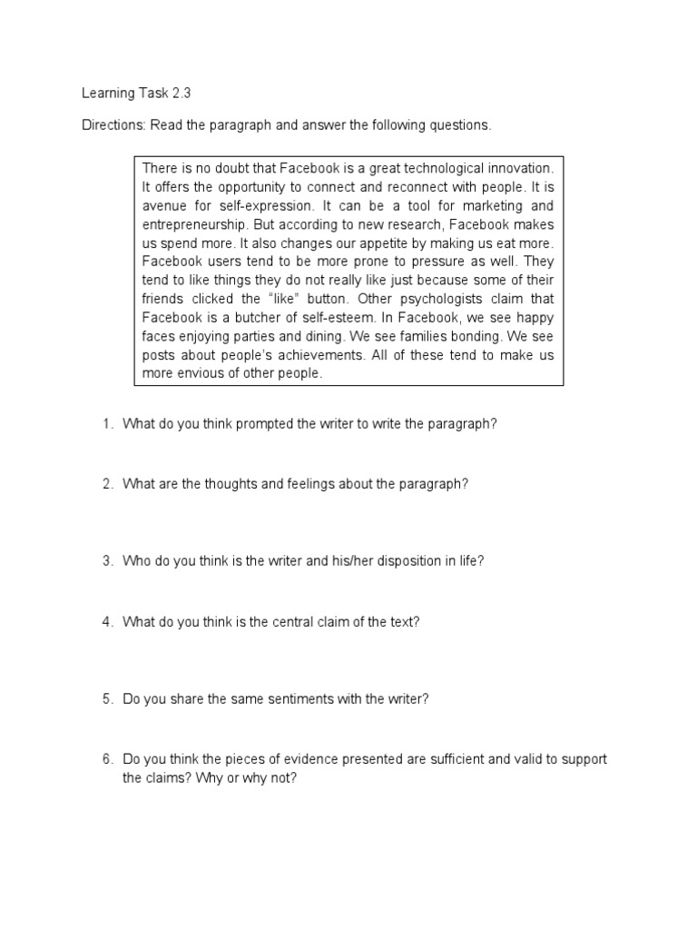 Learning Task 2.3 | PDF