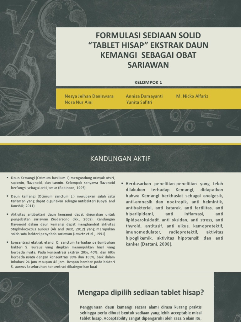 Tablet Hisap Ekstrak Kemangi PDF | PDF