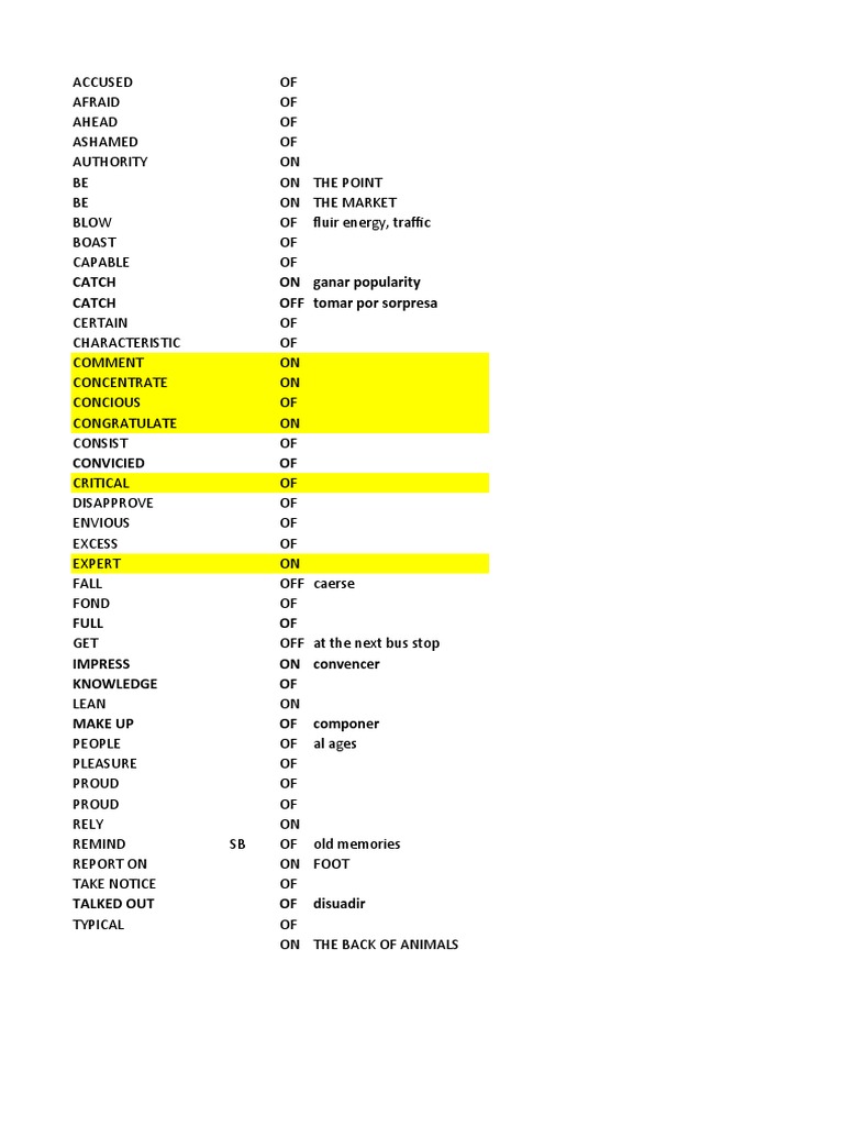 1 - Use of English - Collocations Prepositions | PDF