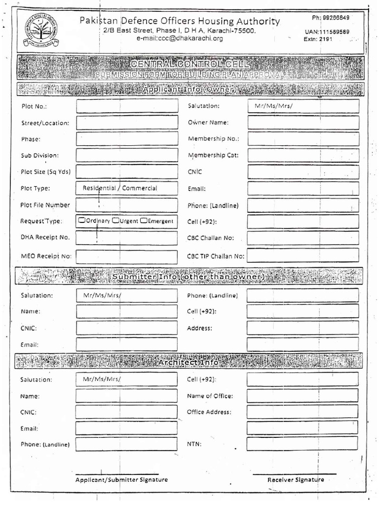 DHA Propose Form For Open Plot | PDF