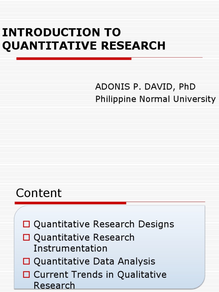 Quantitative Research Basics | PDF | Research Design | Structural ...