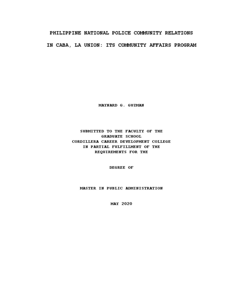 Community Immersion Program of PNP | PDF | Police | Community Policing