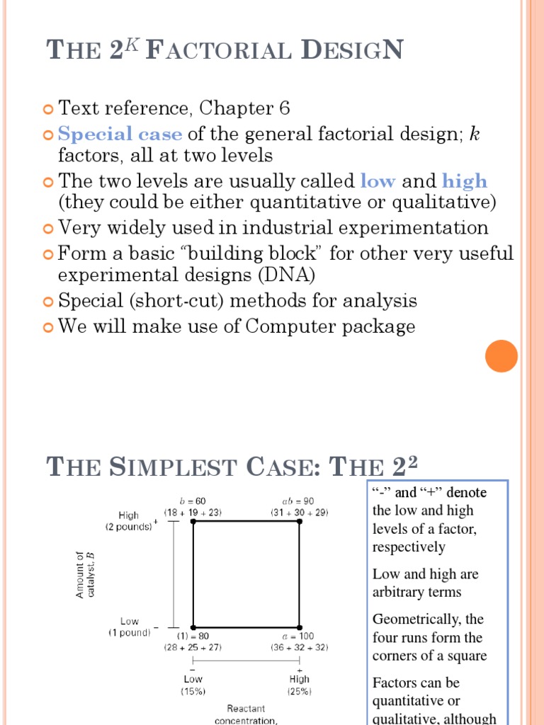 Part06 2K Factorial Desing PDF | PDF | Analysis Of Variance | Errors And Residuals