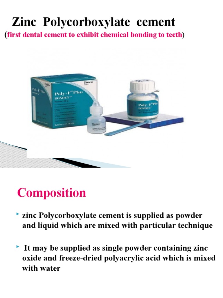 Zinc Polycorboxylate Cement | PDF