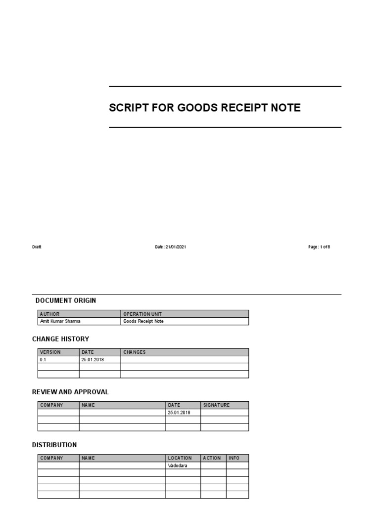 Goods Receipt Note Test Script | PDF | Computing | Business