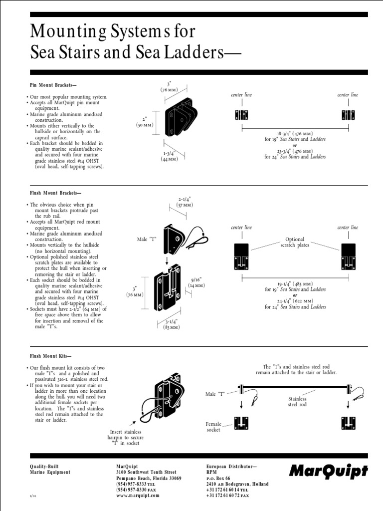 Marquipt Mounting Systems FR SS Lad | PDF | Screw | Stainless Steel