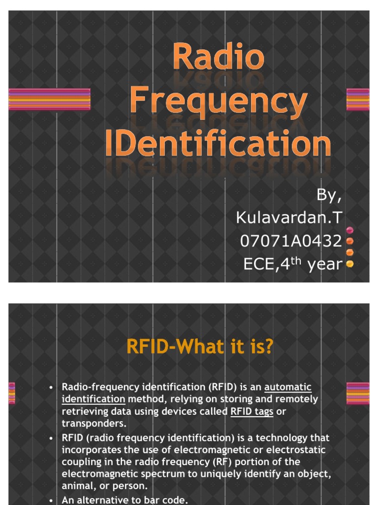 RFID | PDF | Radio Frequency Identification | Telecommunications ...