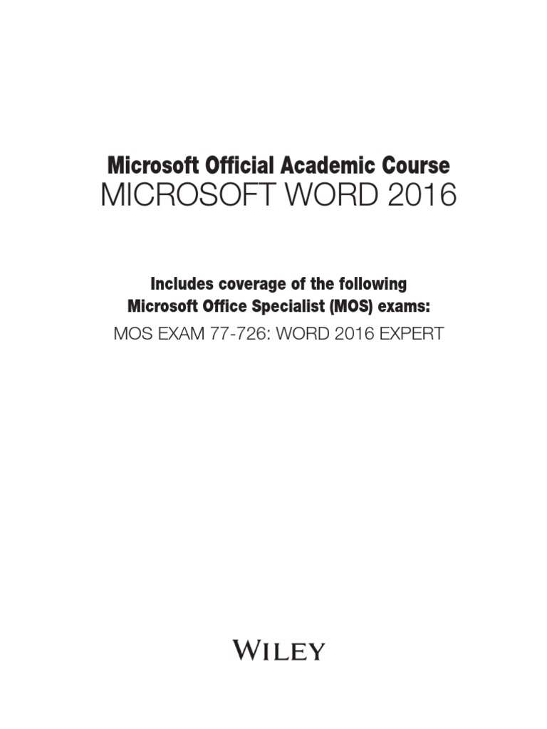 MOAC Word 2016 Expert | PDF | Markup Language | Spelling