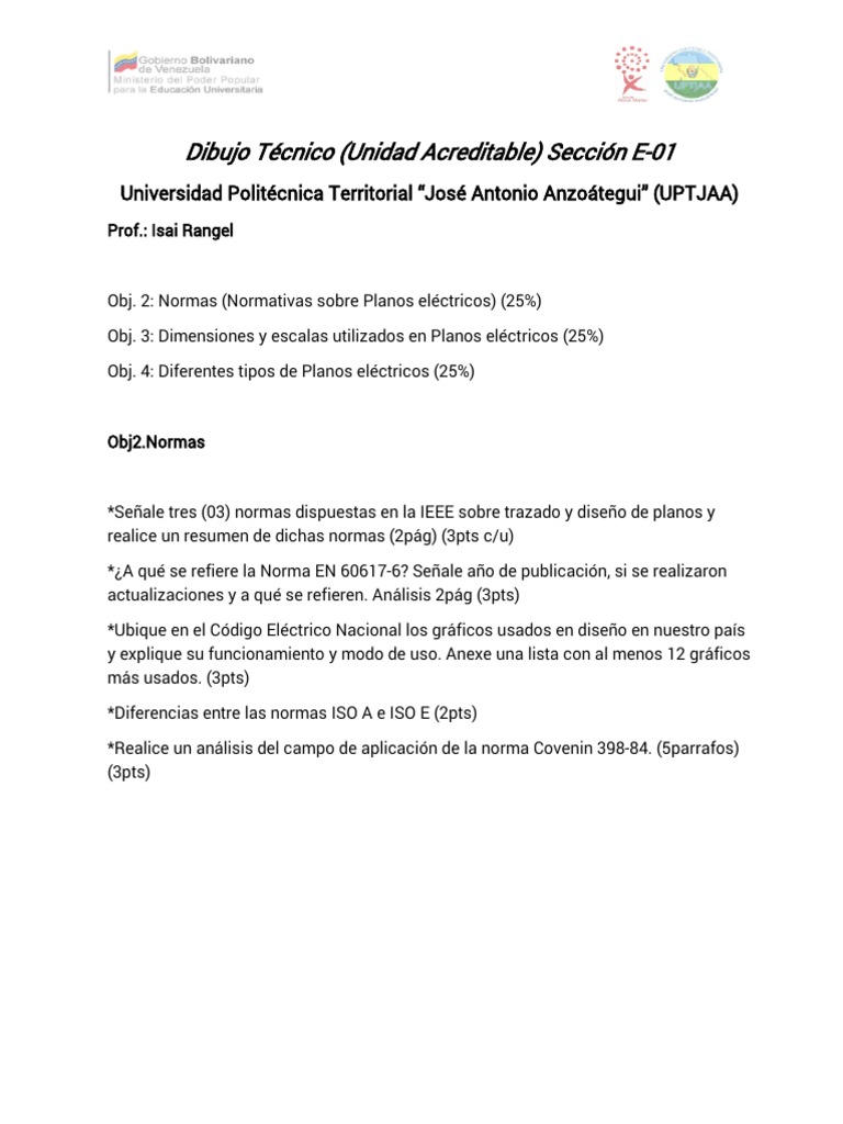 Objs. Dibujo Tecnico (E-01) | PDF