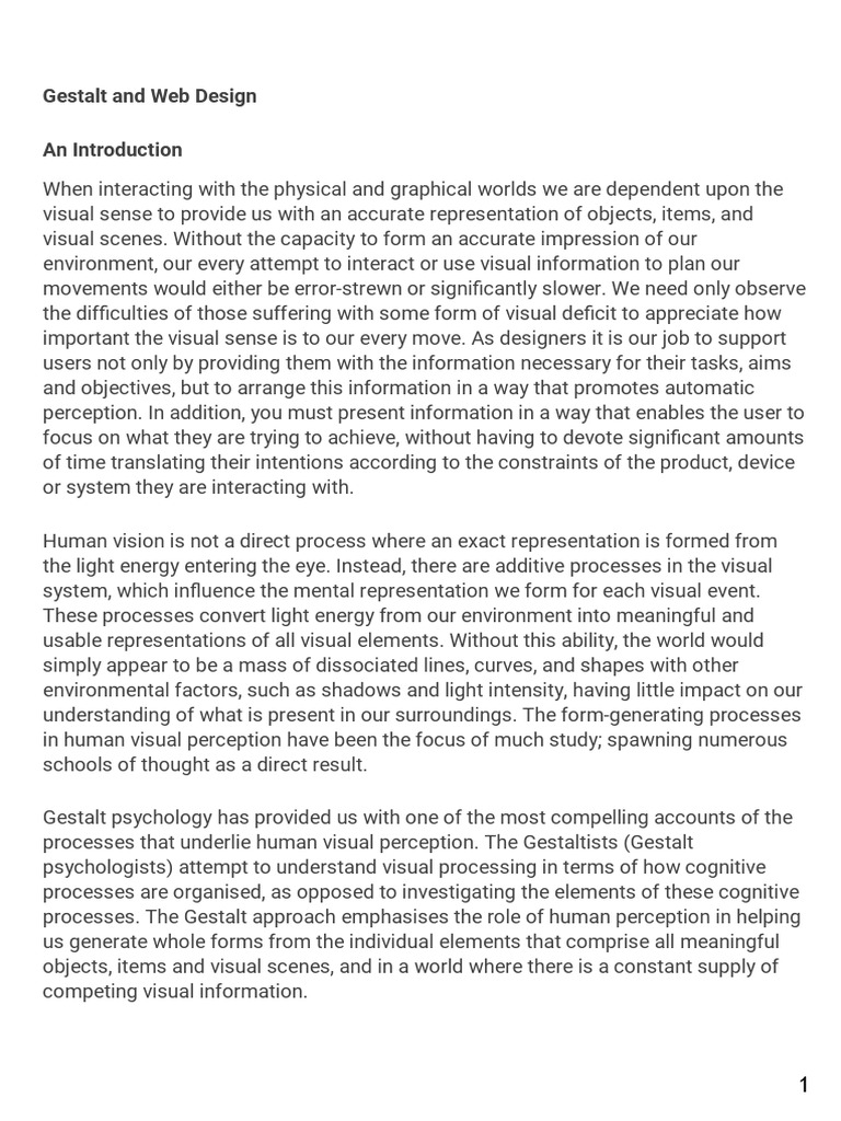 Gestalt and Web Design | PDF | Perception | Senses