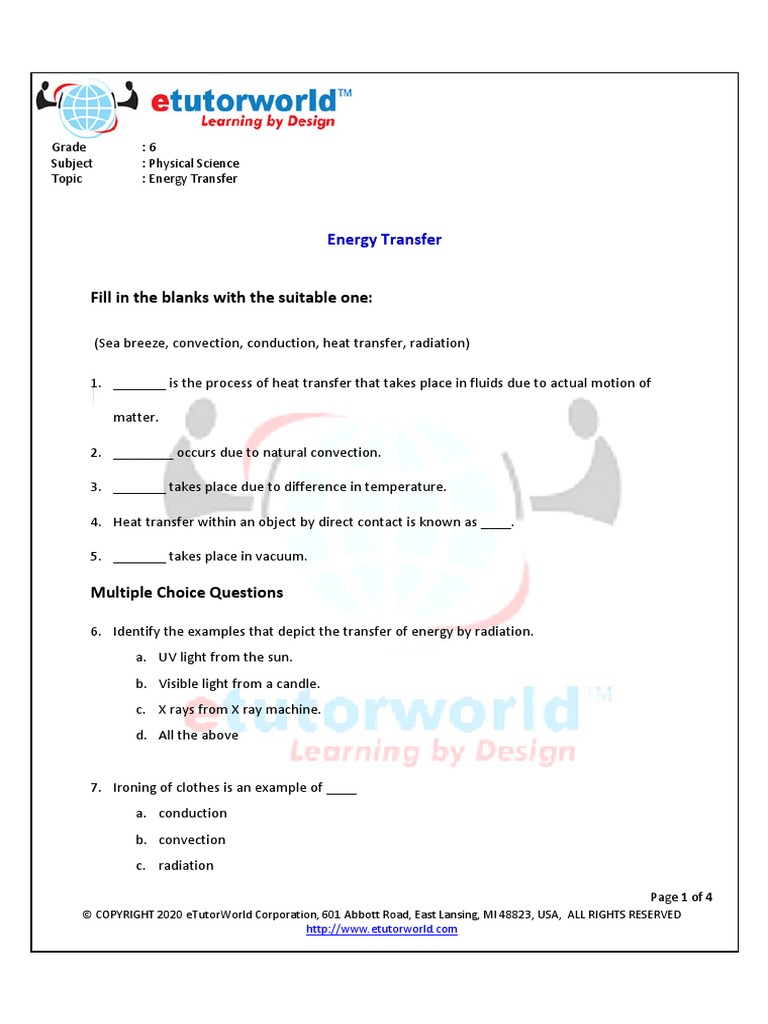 Energy Transfer PDF | PDF | Heat Transfer | Thermal Conduction