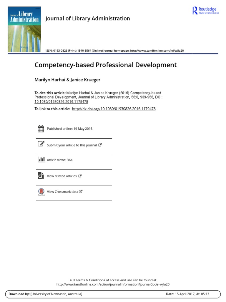 Competency-Based Professional Development: Journal of Library ...