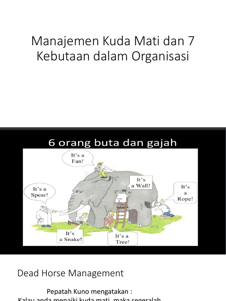 Manajemen Kuda Mati Dan 7 Kebutaan Dalam Organisasi | PDF