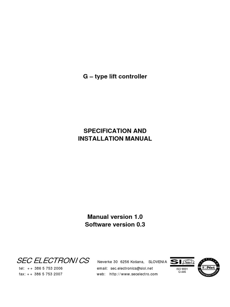 Sec Electronics: G - Type Lift Controller | PDF | Power Supply | Elevator