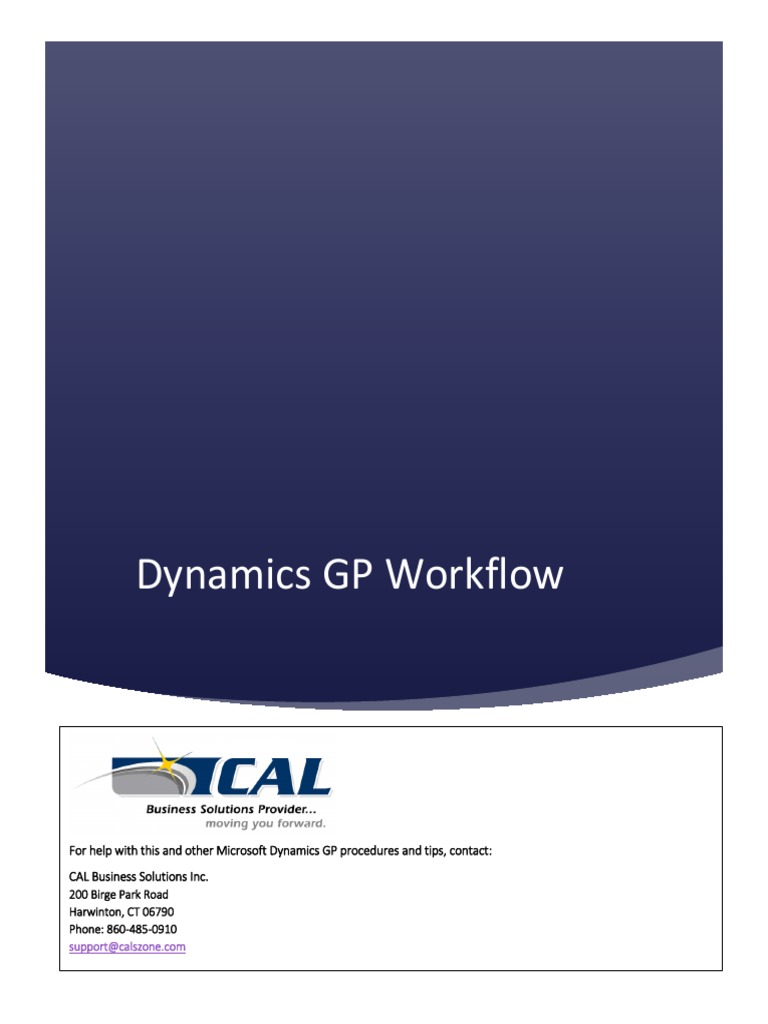 How To Dynamics Gp Workflow Setup Pdf Pdf Email Address Active Directory