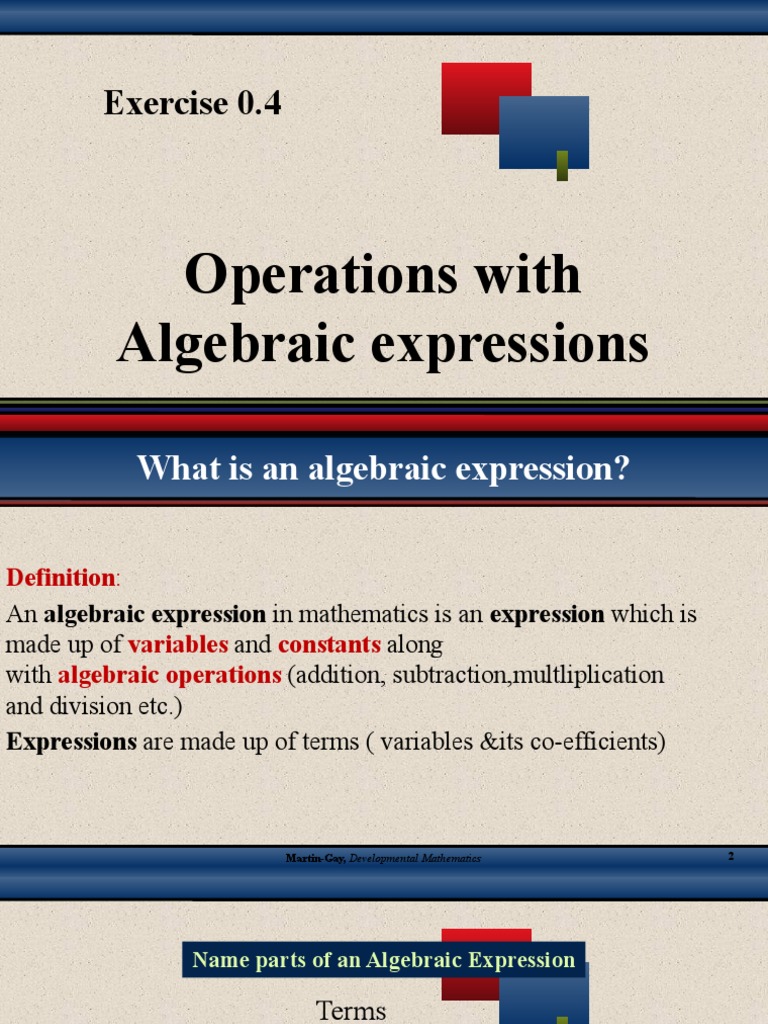 Fundamental Operations with Algebraic Expressions: An Introduction to ...