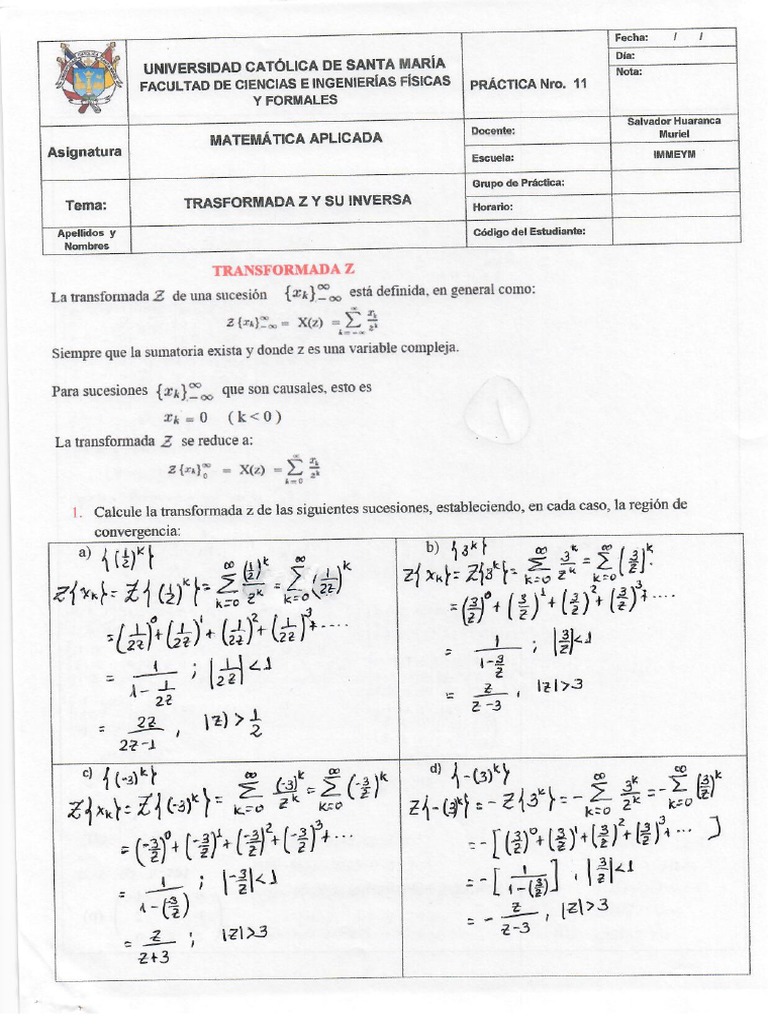 Ejercicios Resueltos - Transformada Z PDF | PDF