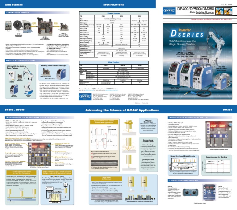 DM350 DP400 DP500 - Cat. No. A446a | PDF | Welding | Construction