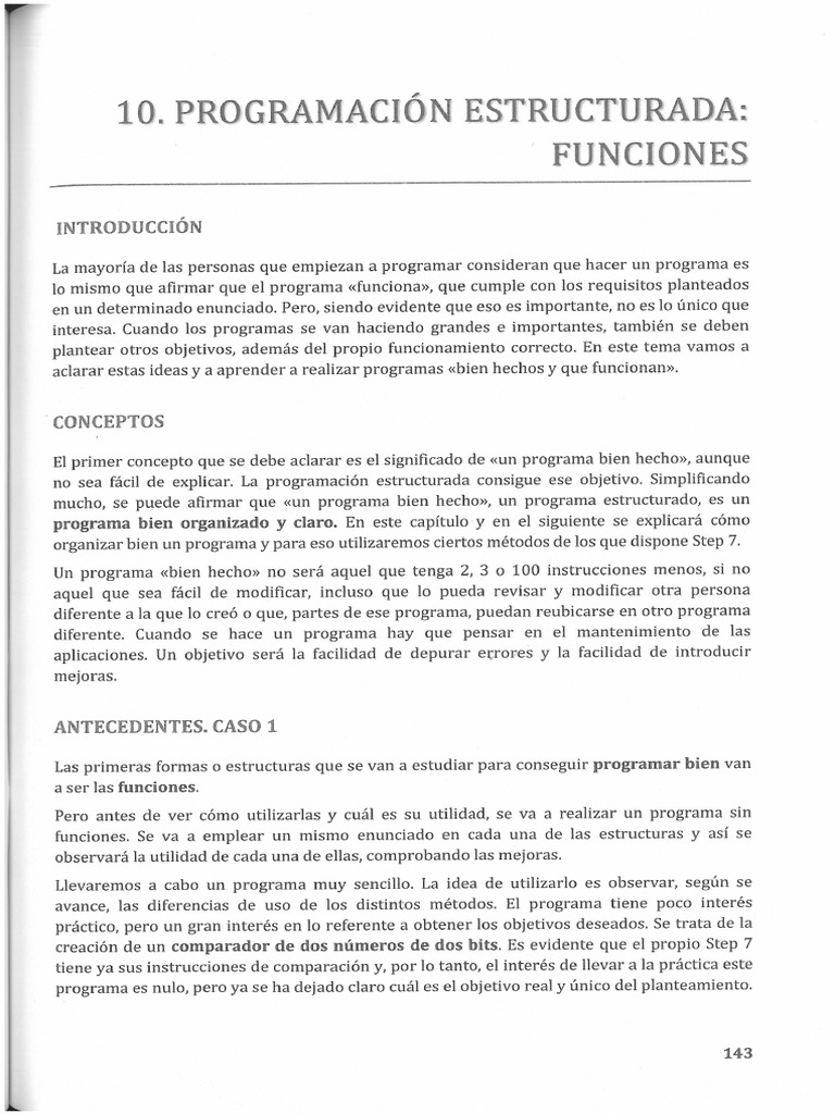 T10.Programación Estructurada.funciones | PDF
