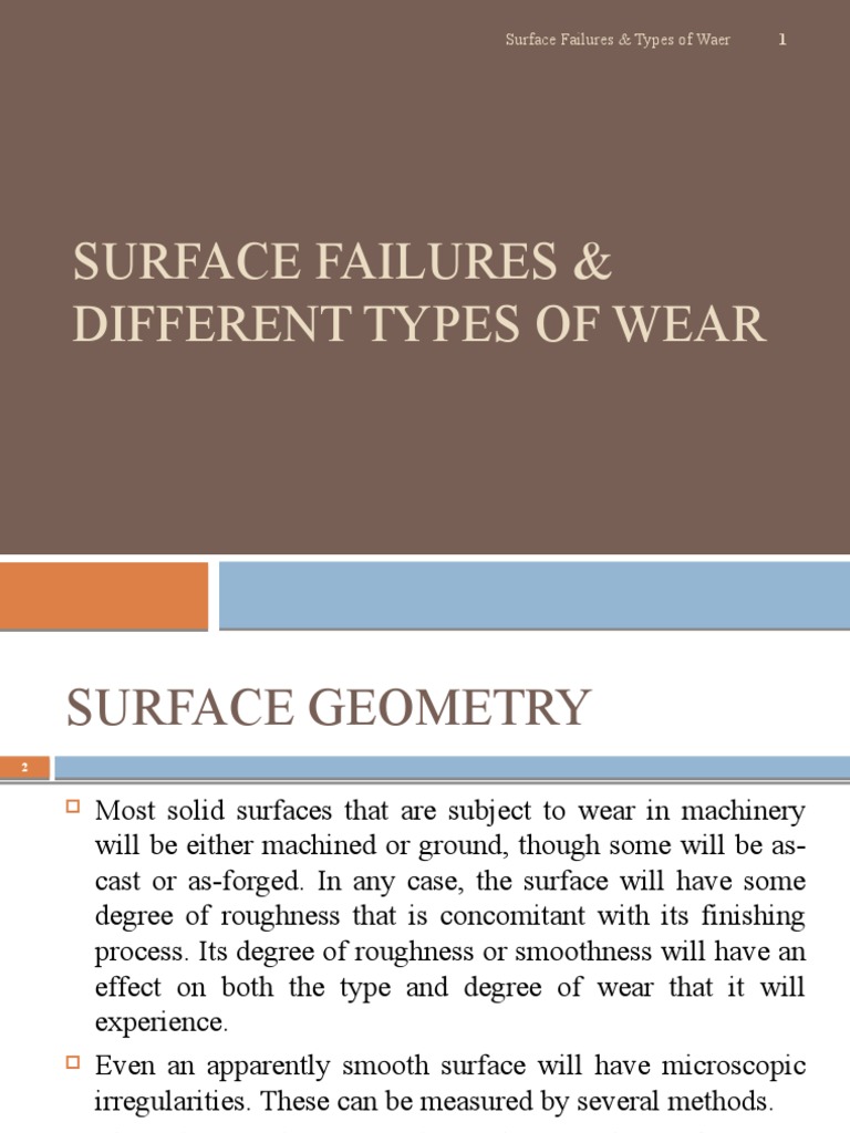 Surface Failures & Different Types of Wear | PDF | Wear | Abrasive
