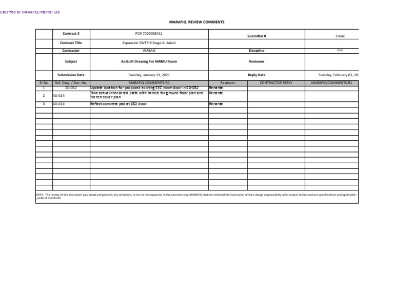Comment Resolution Sheet | PDF | Written Communication | Business