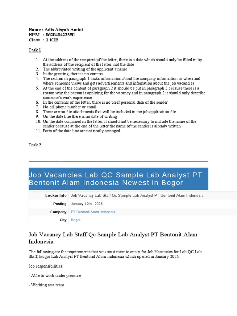 Adis Aisyah Amini 1 KIB - English | PDF | Laboratories | Communication