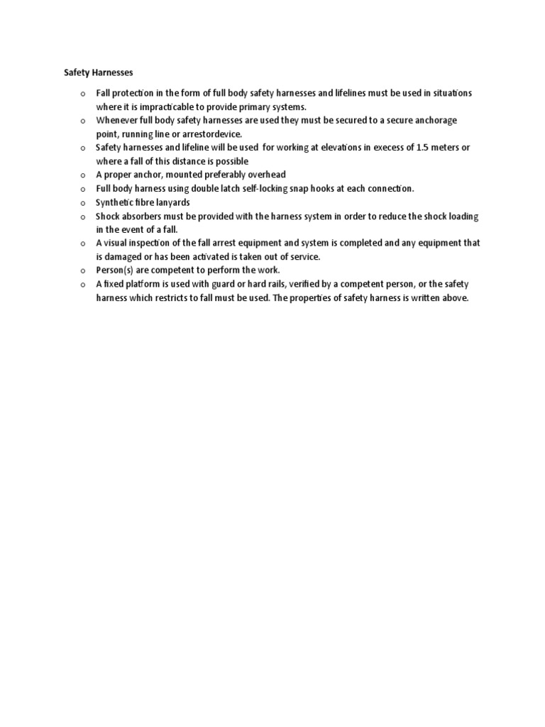 Safety Harnesses | PDF