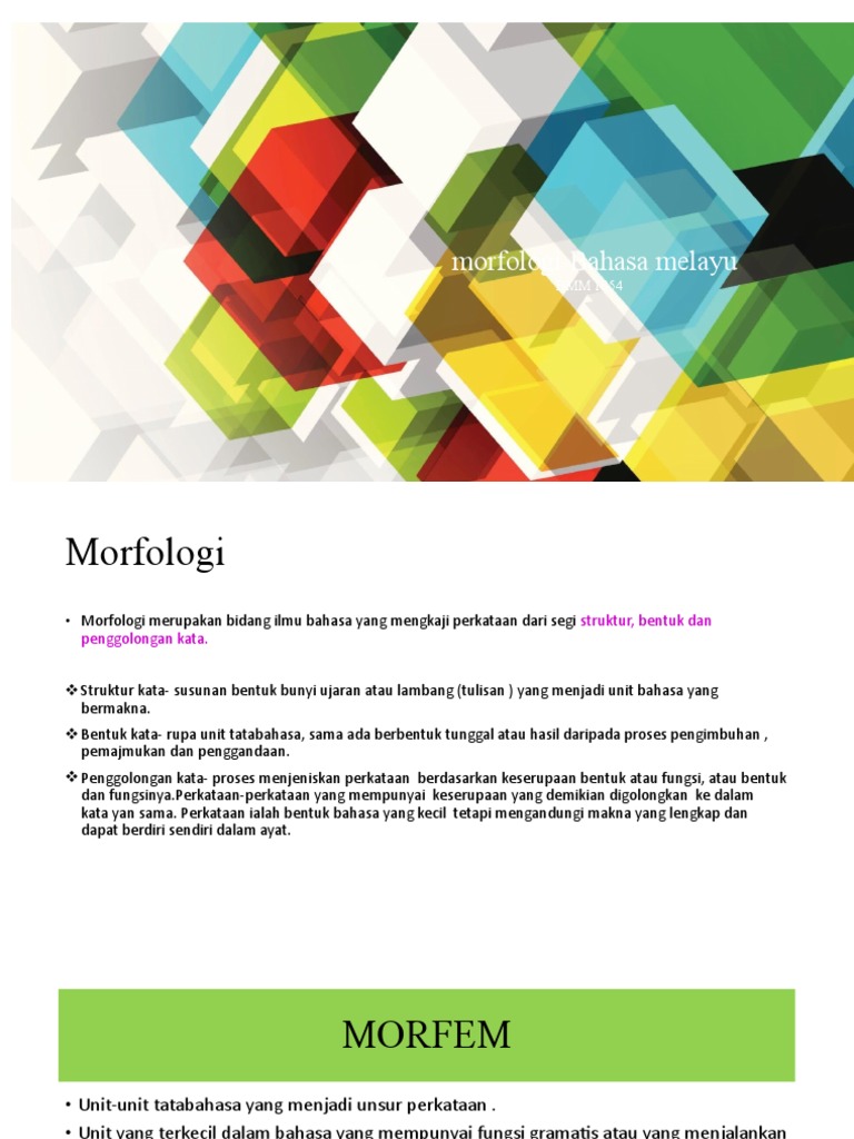 Morfologi Bahasa Melayu | PDF