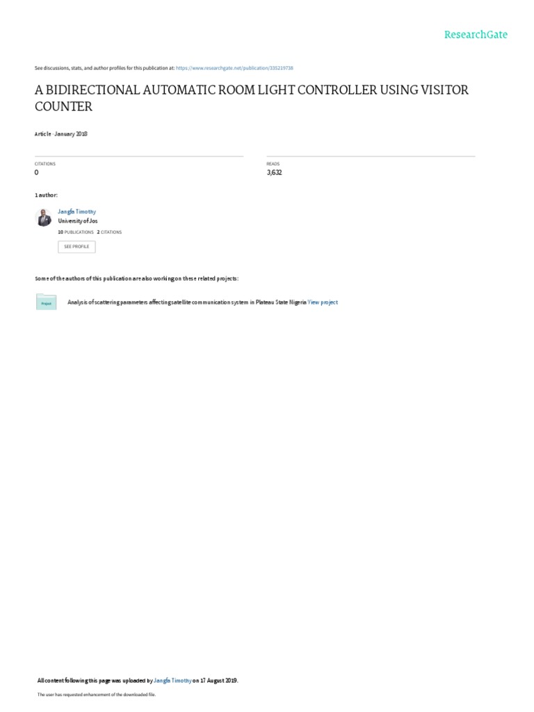A Bidirectional Automatic Room Light Controller Using Visitor Counter ...