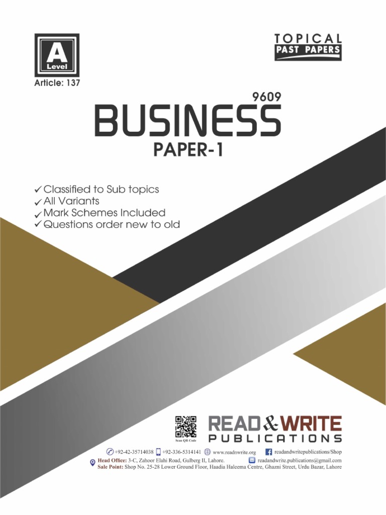 Business A Level Paper 1 Topical Past Pa | Download Free PDF | Social ...