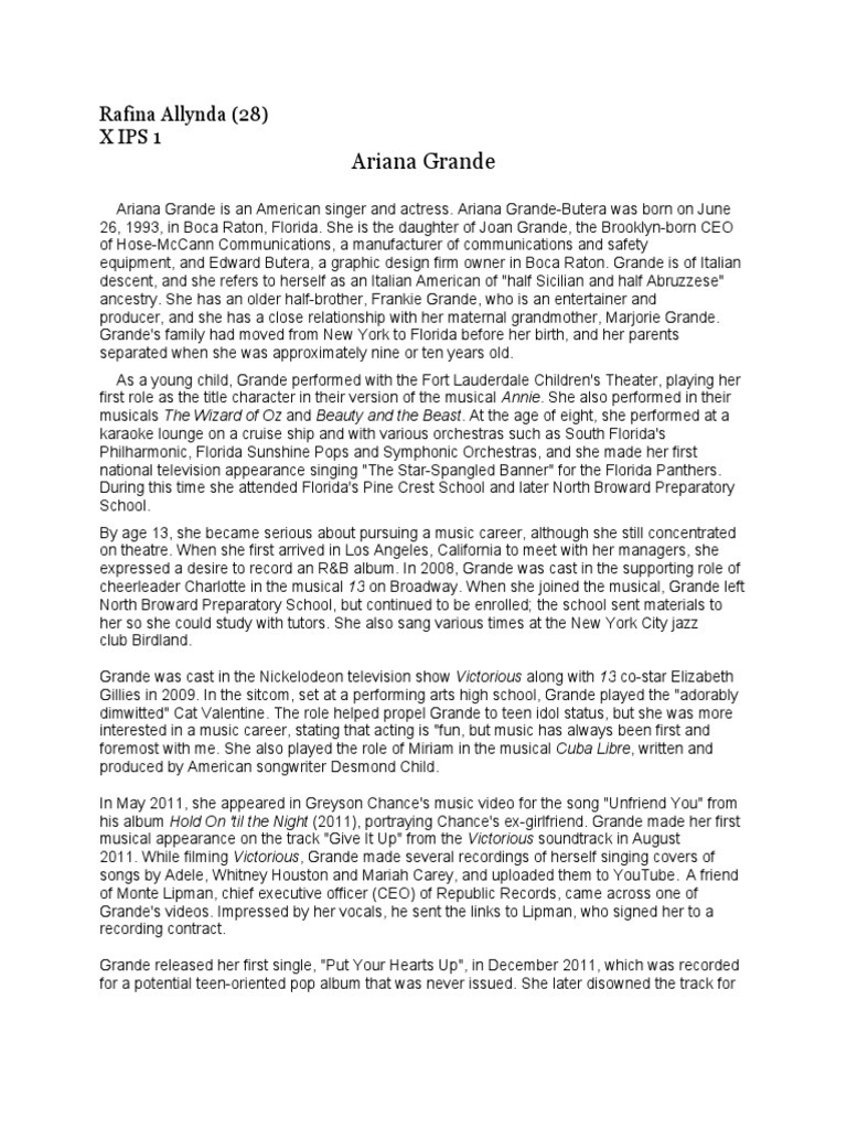 Ariana Grande Past Story | PDF | Pop Music | Music Industry